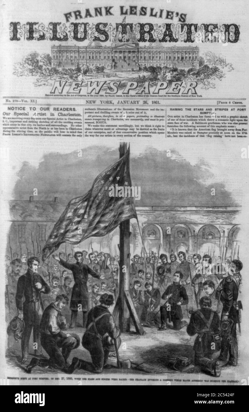 Impressive scene at Fort Sumter - Dec. 27, 1860 Stock Photo - Alamy