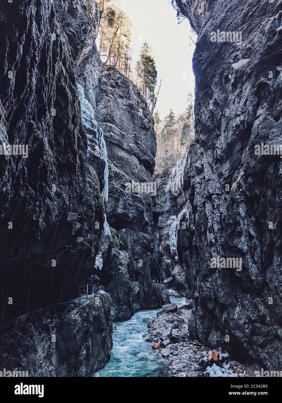frozen Partnach Gorge in winter Stock Photo - Alamy