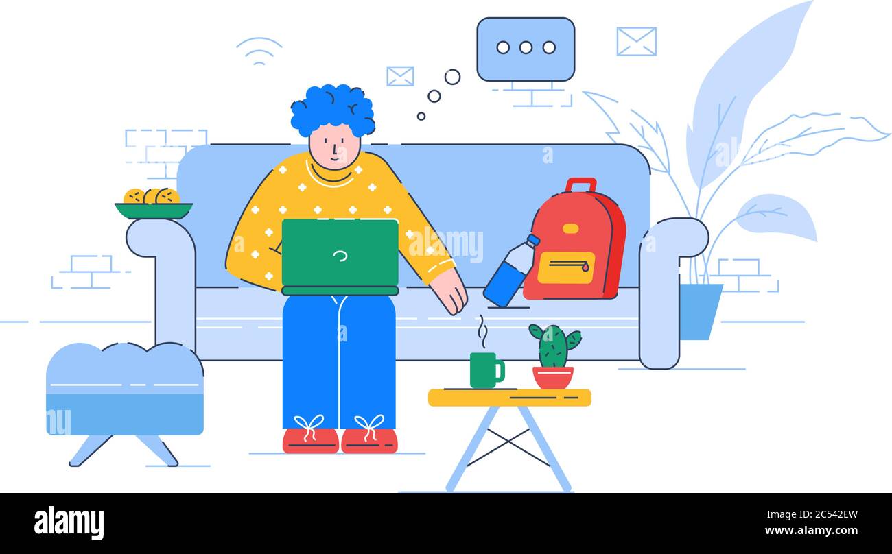 Adult remote learning Stock Vector Images - Alamy