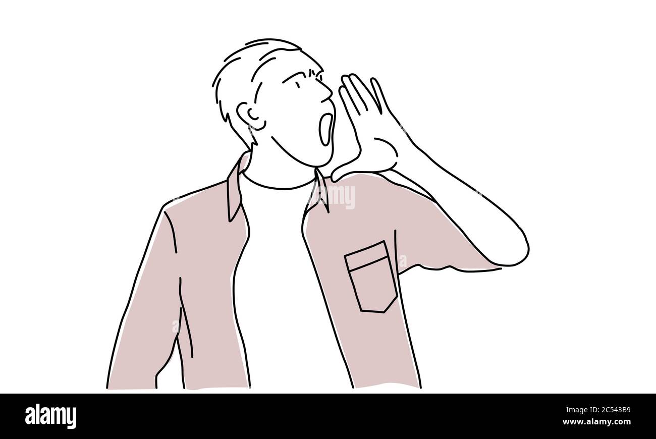 Screaming Profile Drawing