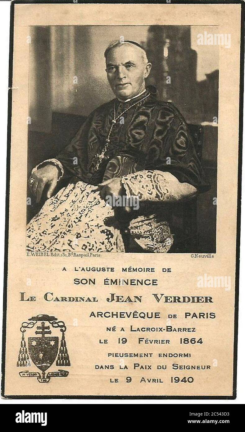 In memoriam cardinal Verdier Stock Photo - Alamy