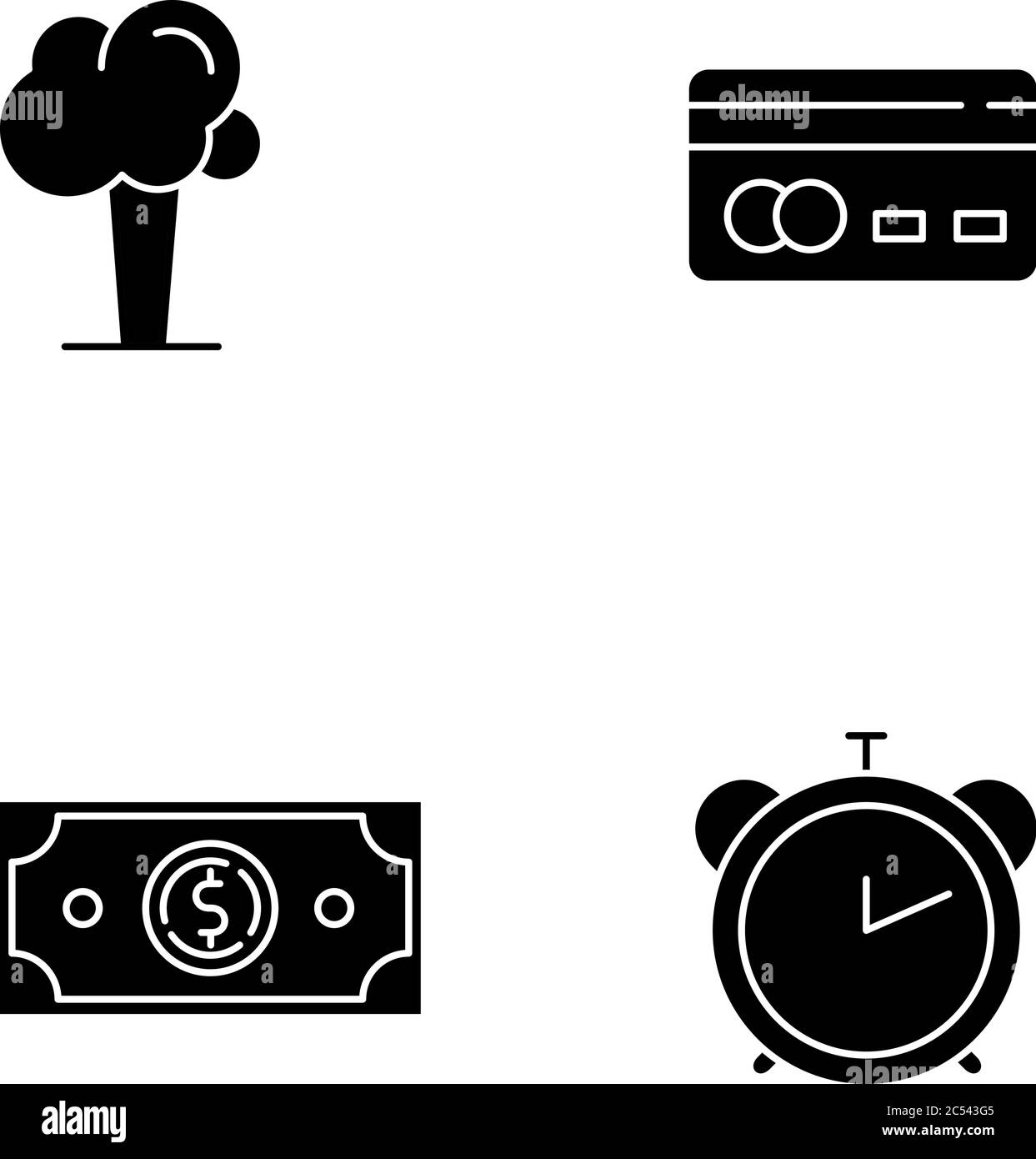 Capital growth black glyph icons set on white space Stock Vector Image ...