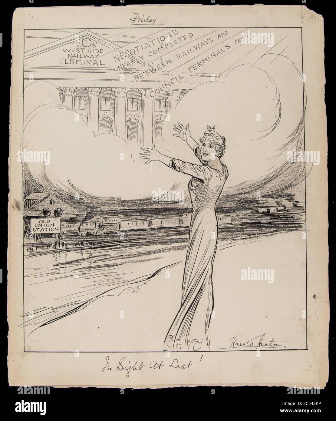 In Sight at Last! (Railway negotiations nearly completed Stock Photo ...