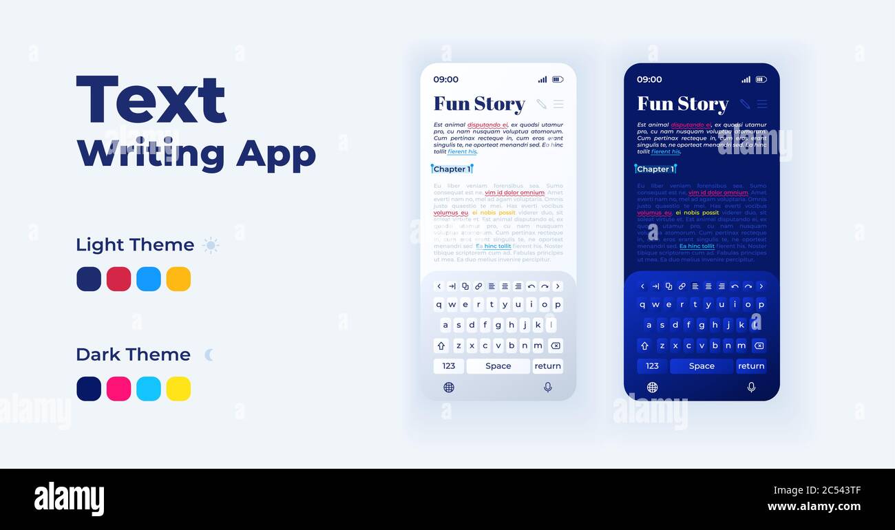 Text writing smartphone interface vector templates set Stock Vector ...