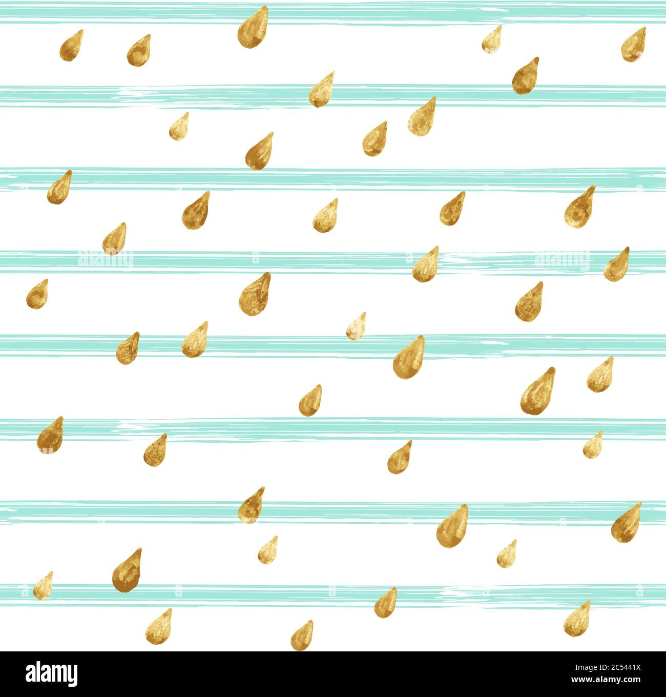 Gold glittering drops, hand-drawn with golden paint. Seamless vector ...