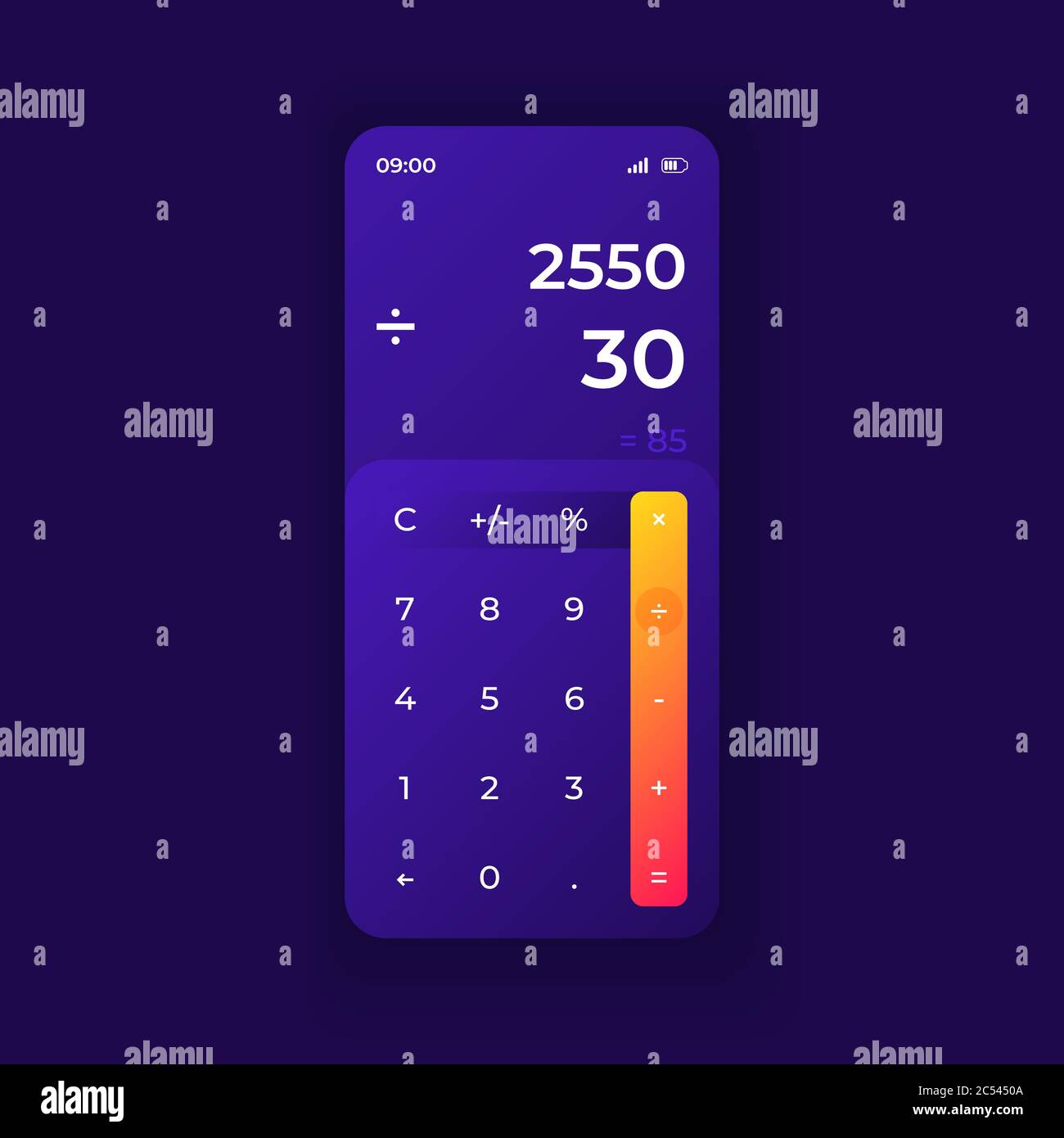 Digital calculator app smartphone interface vector template Stock ... Digital calculator app smartphone interface vector template Stock ...