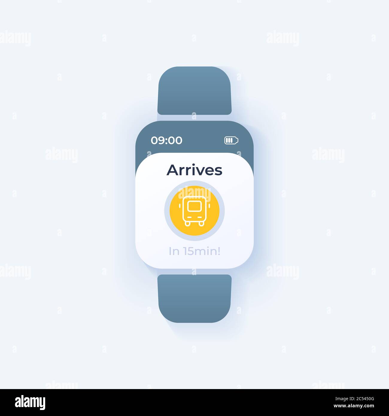 Bus tracking smartwatch interface vector template Stock Vector Image ...