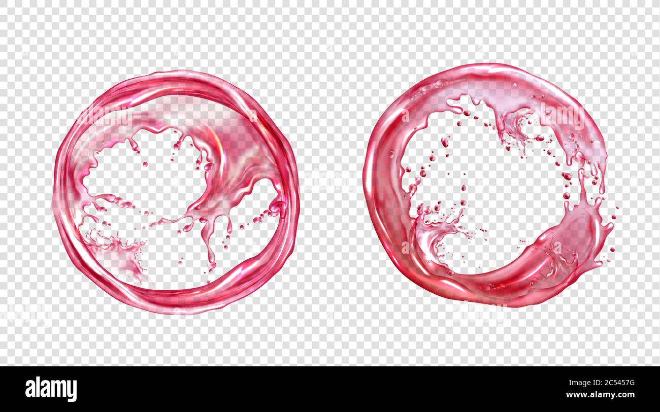 Circle splash of juice or pink water isolated on transparent background ...