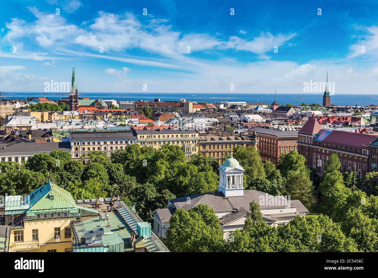 Panoramic aerial view of Helsinki in a beautiful summer day, Finland Stock Photo - Alamy