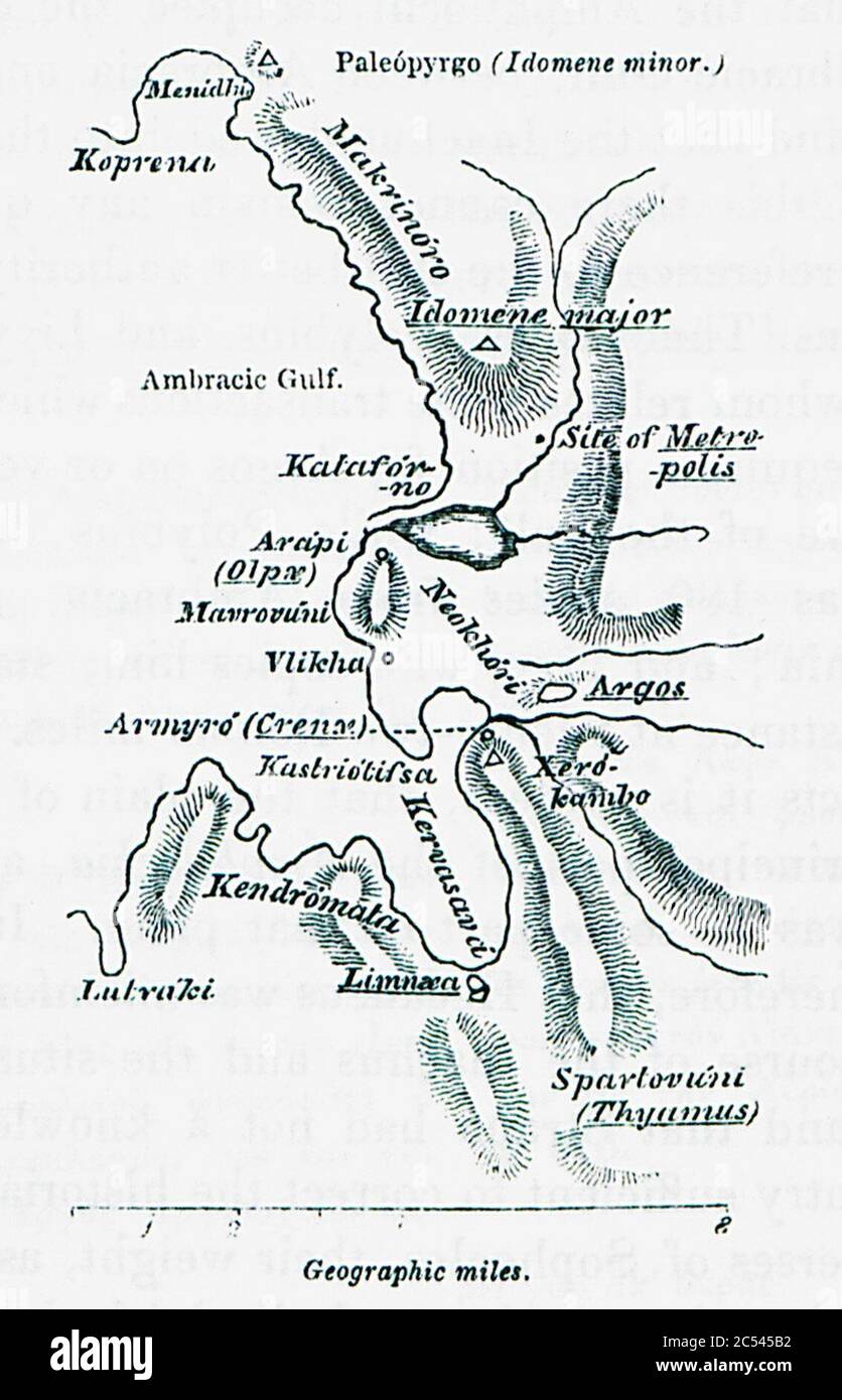 Inachos river bed at Aetolocarnania - Leake William Martin - 1824 Stock ...