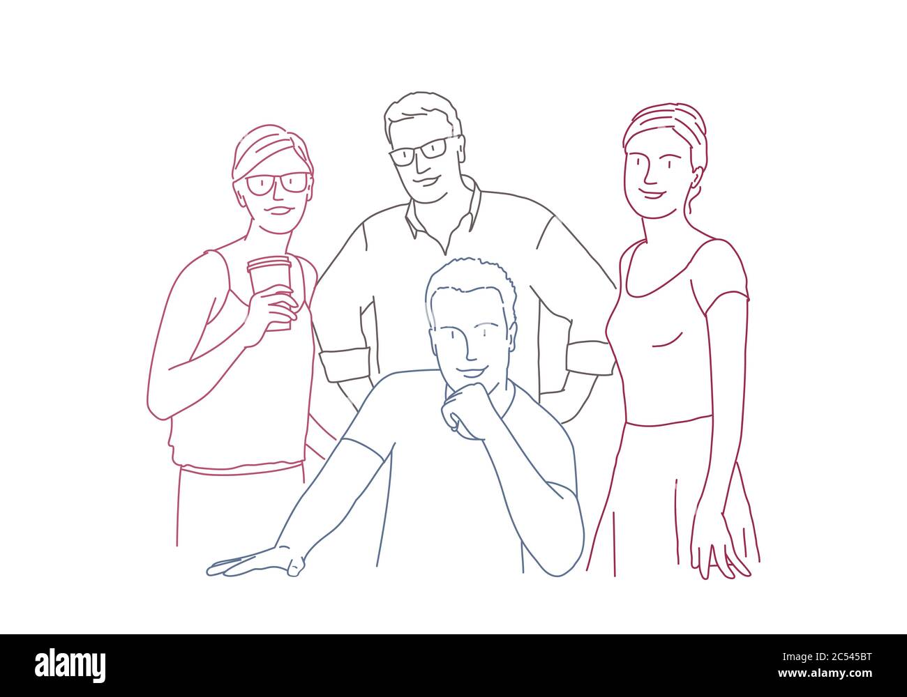 Business people men group one woman Stock Vector Images - Alamy