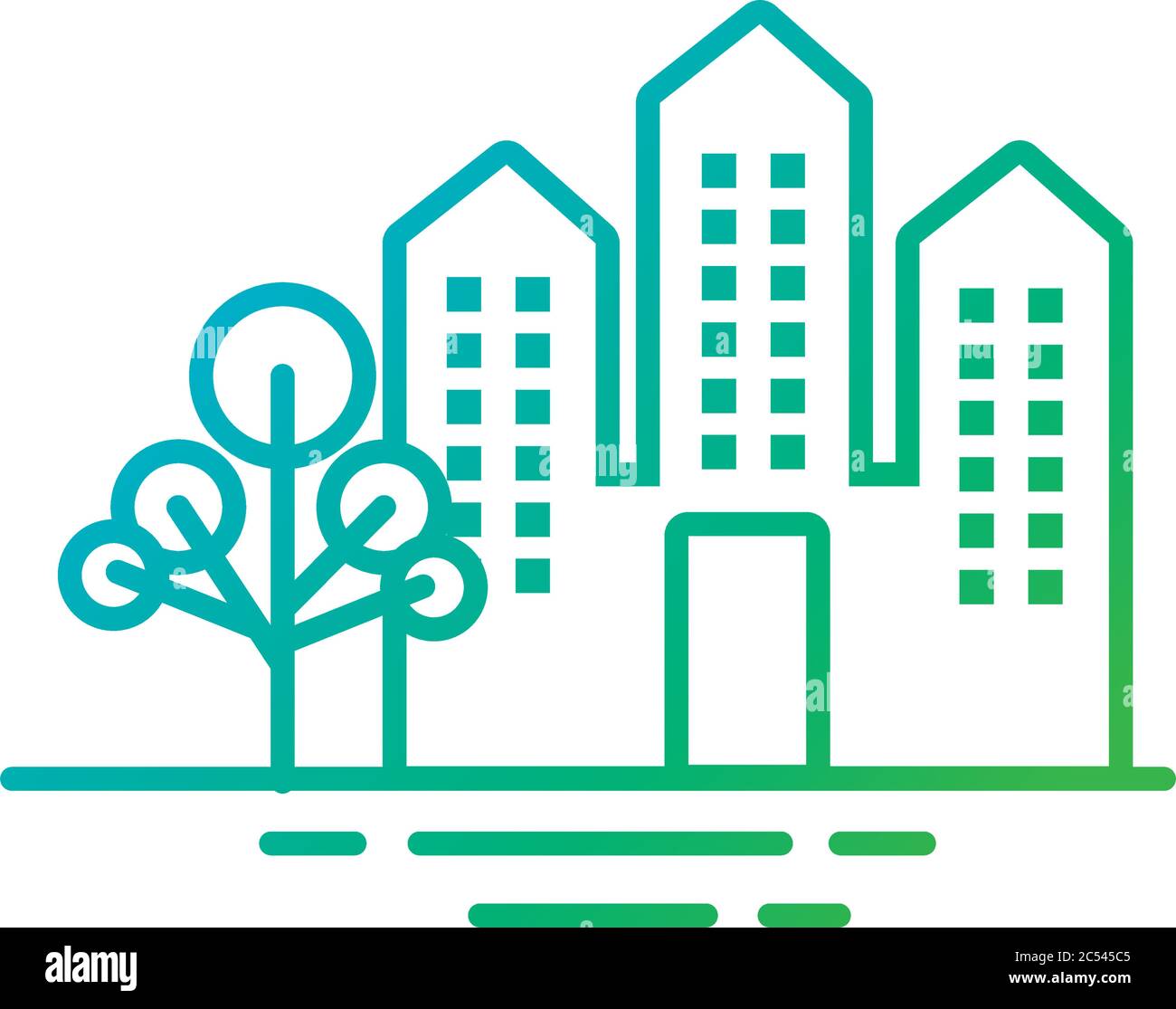 Buildings forest tree trees Stock Vector Images - Alamy