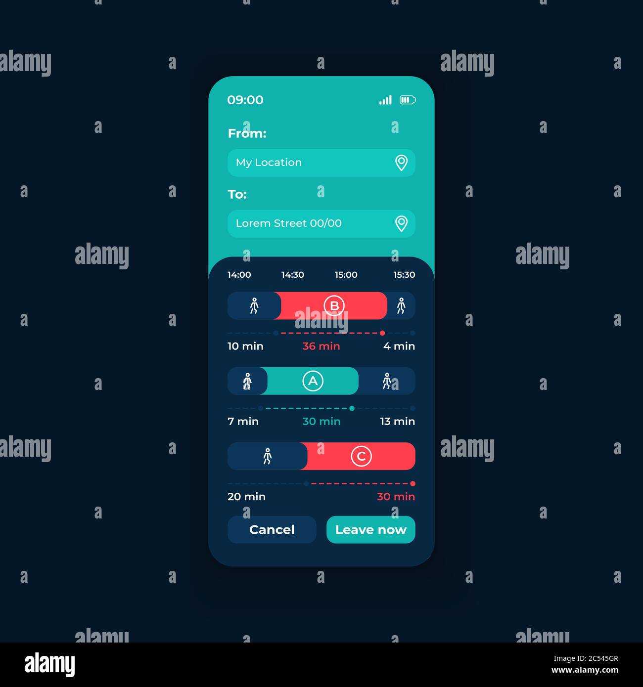 Bus traffic app smartphone interface vector template Stock Vector Image ...