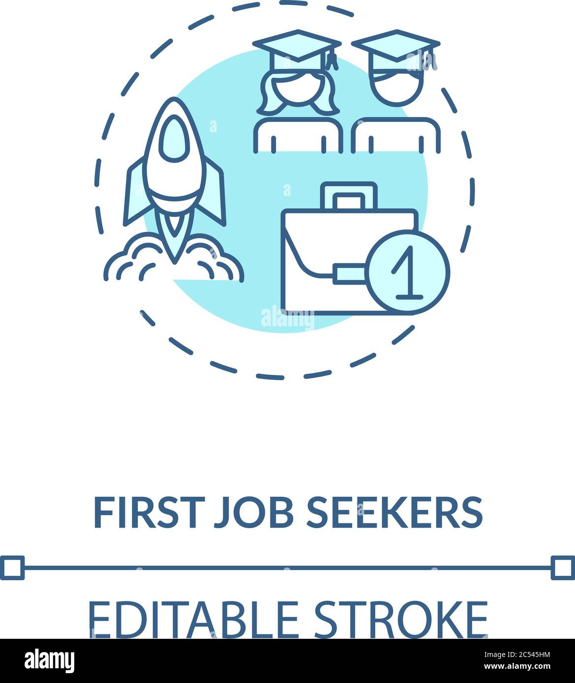 First job seekers turquoise concept icon Stock Vector Image & Art - Alamy