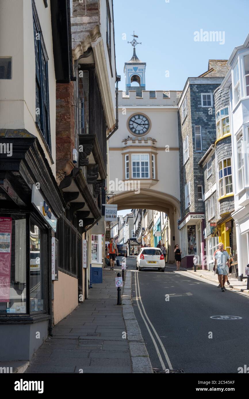 East Gate Arch, Totnes High Street, Devon, UK Stock Photo - Alamy