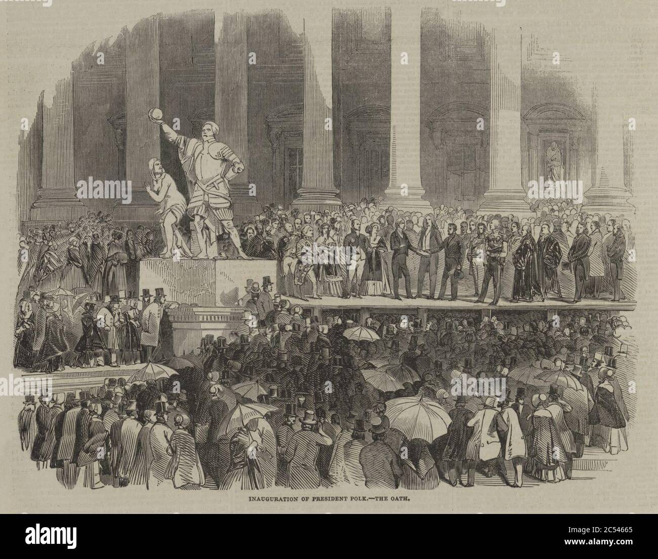 Inauguration of President Polk. - The oath Stock Photo - Alamy
