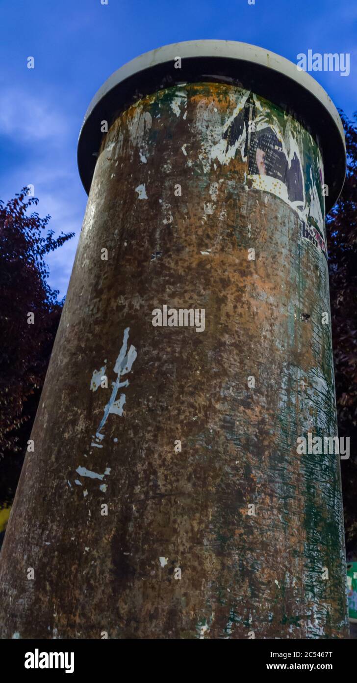 Vertical shot of an old stone water tower at dawn Stock Photo - Alamy