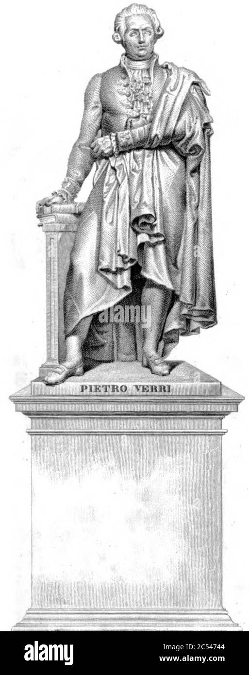 Incisione statua Pietro Verri 1844 Stock Photo - Alamy