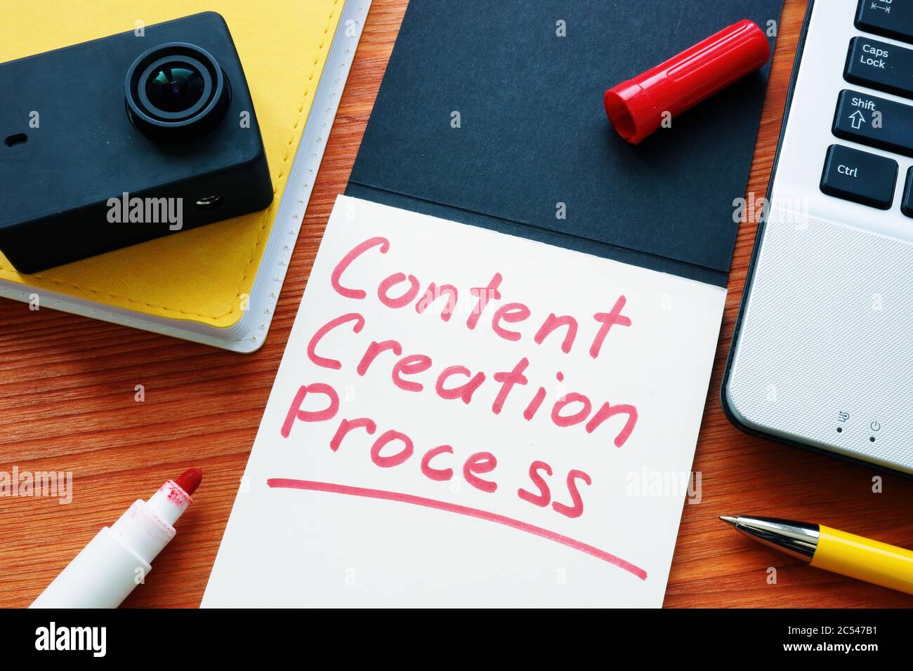 Content creation process sign as part of content management Stock Photo ...