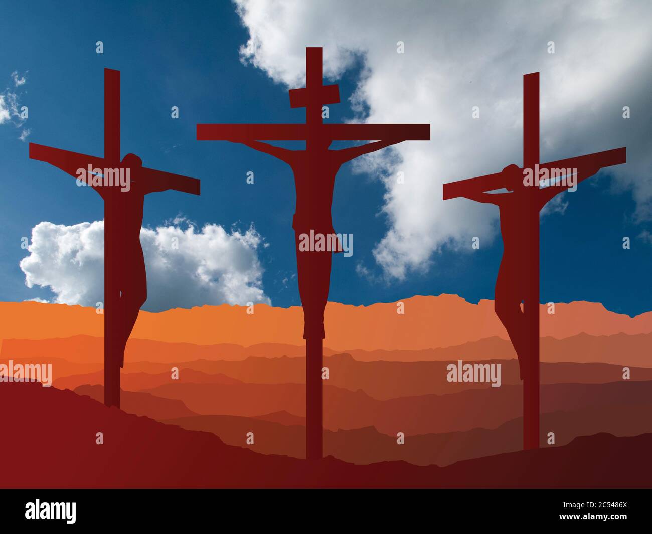 Crucifixion of jesus christ two thieves hi-res stock photography and ...