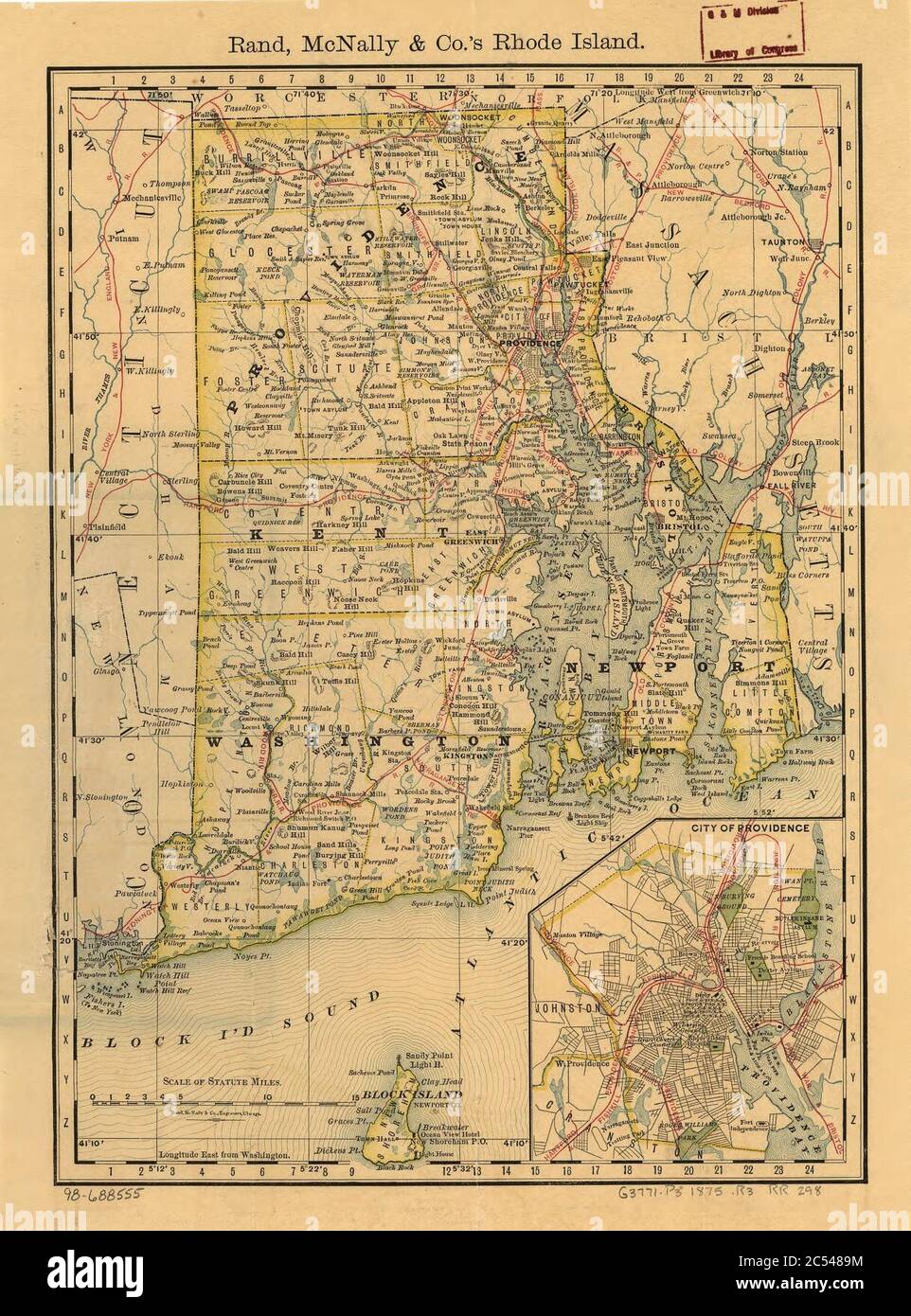 Map of rhode island hi-res stock photography and images - Alamy
