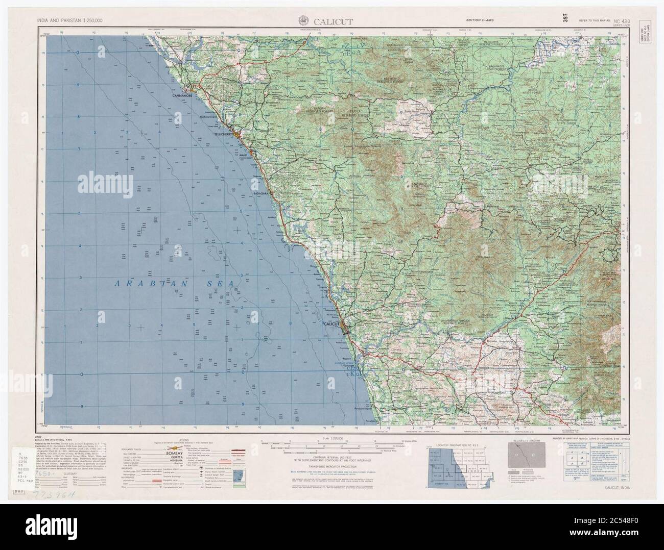 India and Pakistan 1 250,000 Calicut Stock Photo - Alamy
