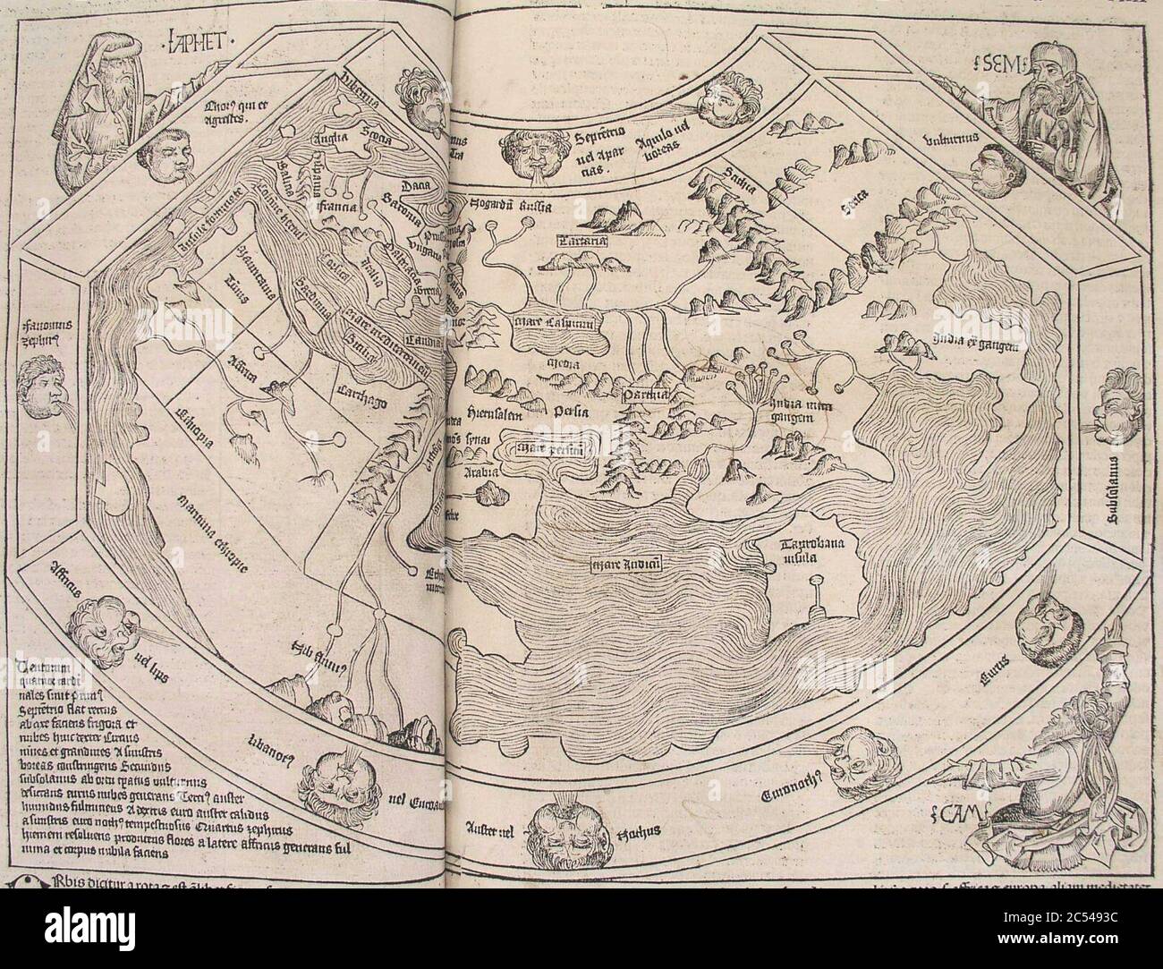 India, from the Nuremberg Chronicle's map of Asia large scan Stock ...