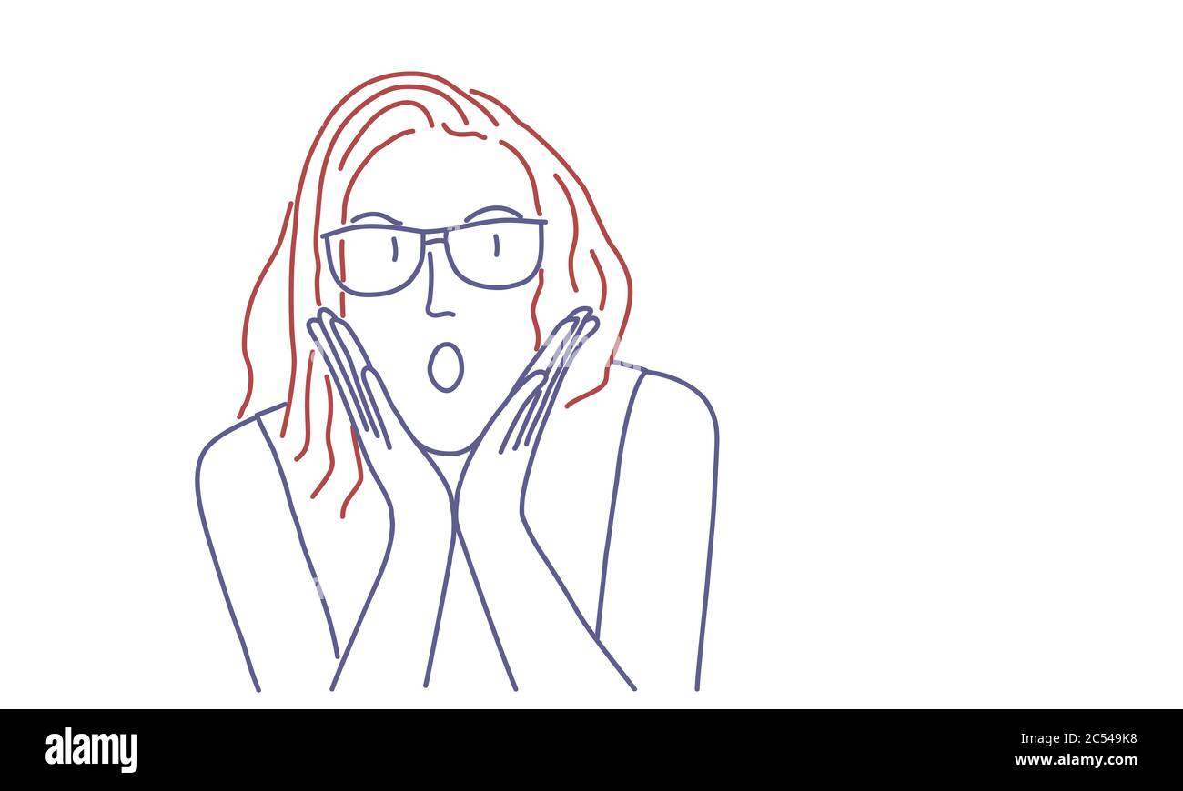 Surprised Girl Drawing