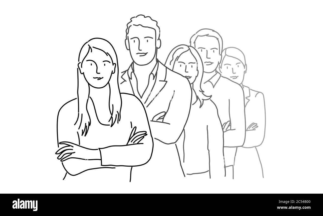 Line drawing business people Cut Out Stock Images & Pictures - Alamy