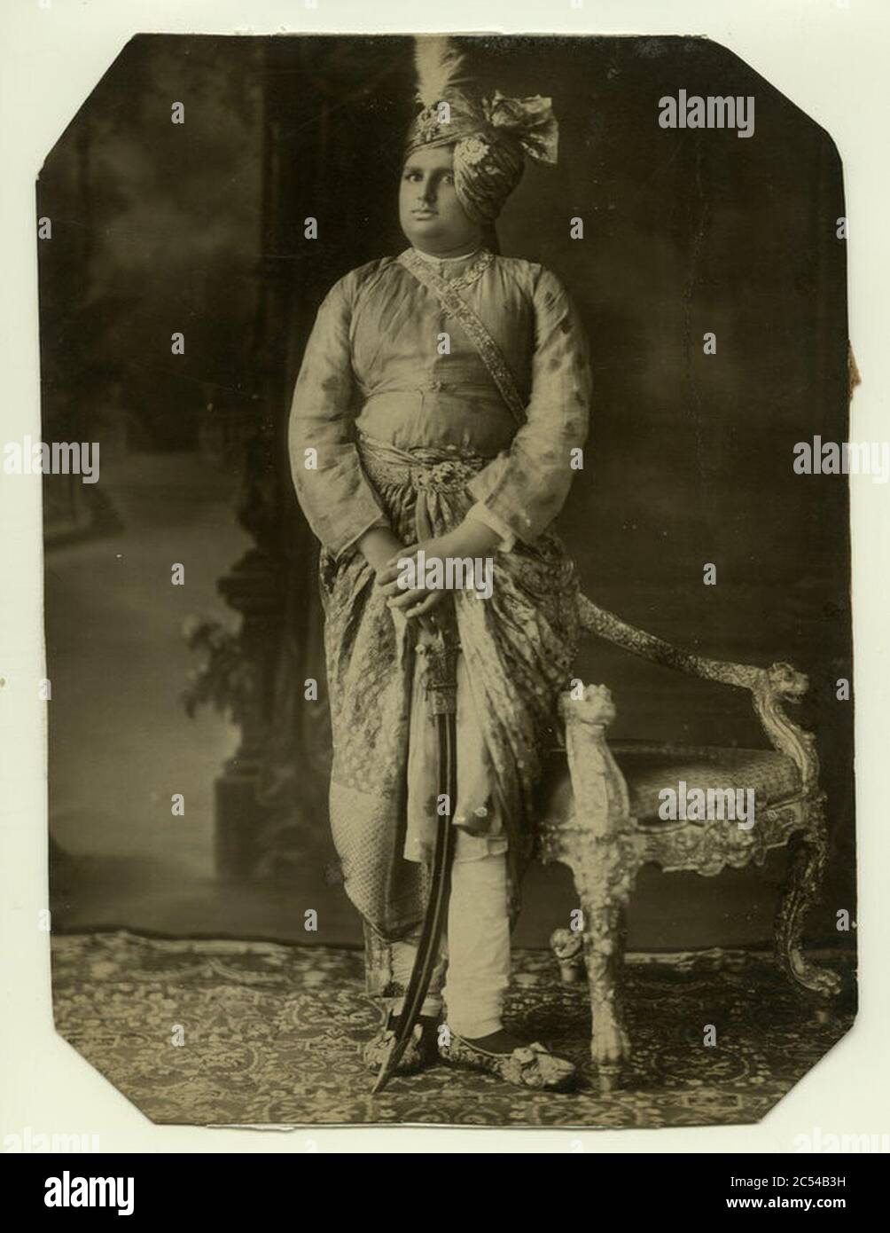 Indian prince with sword in the 1870s Stock Photo - Alamy