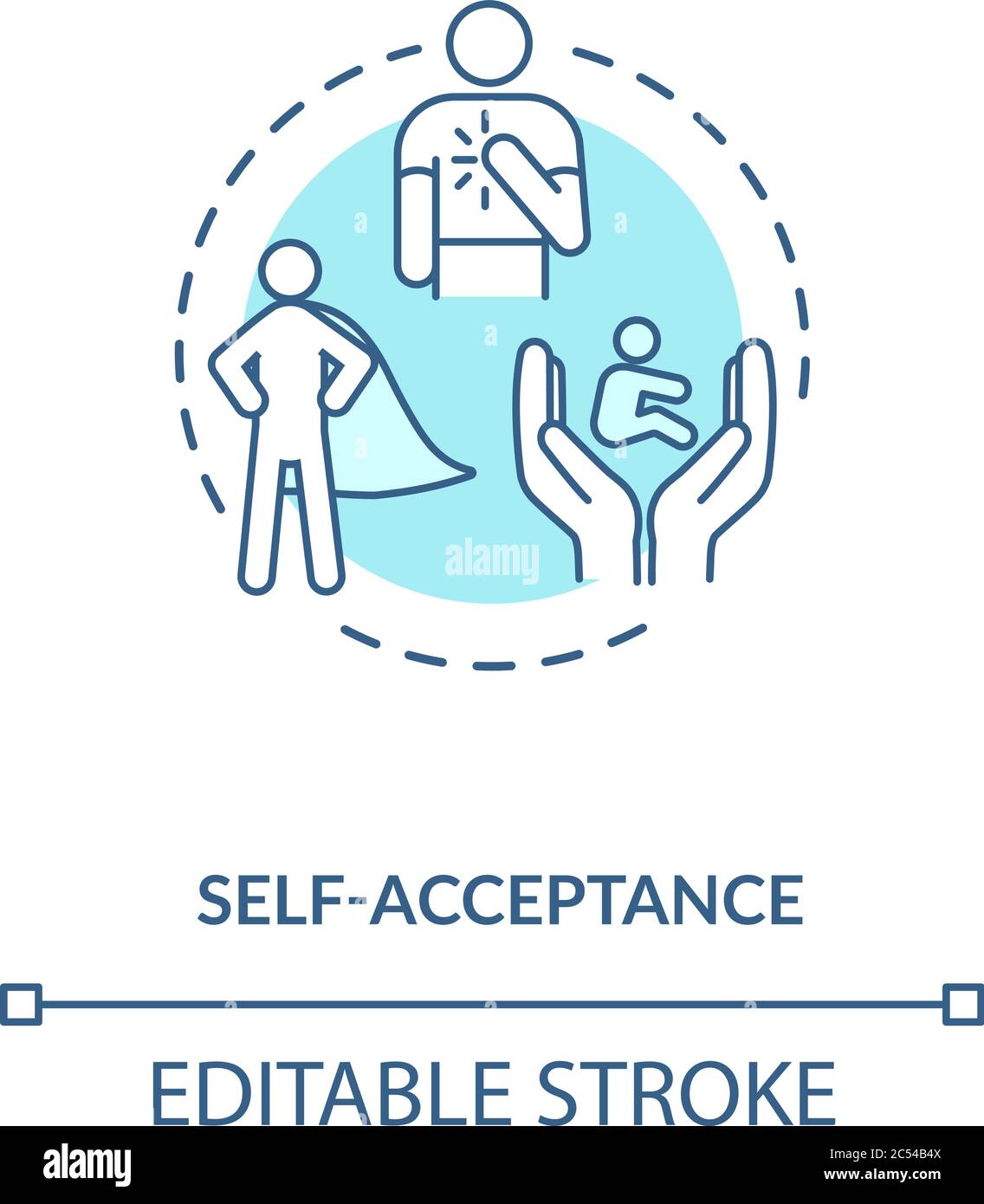 Self acceptance turquoise concept icon Stock Vector Image & Art - Alamy