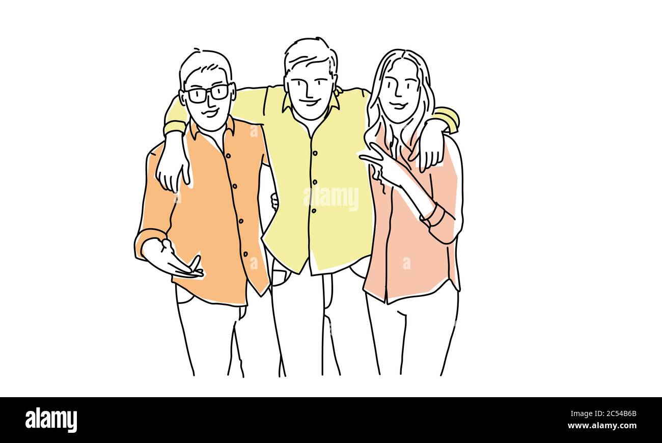 Sketch of best fiends. Colour line drawing vector illustration Stock ...