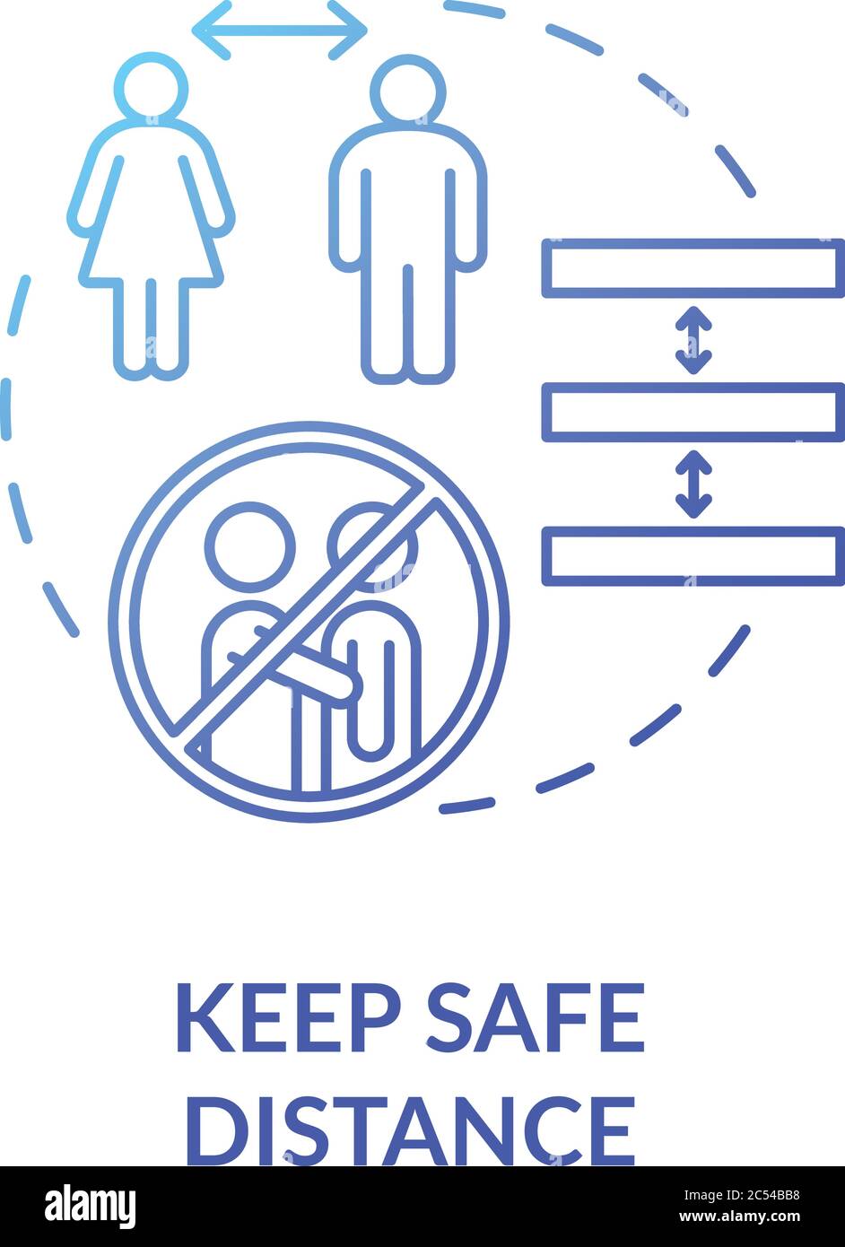 Keep safe distance concept icon Stock Vector Image & Art - Alamy