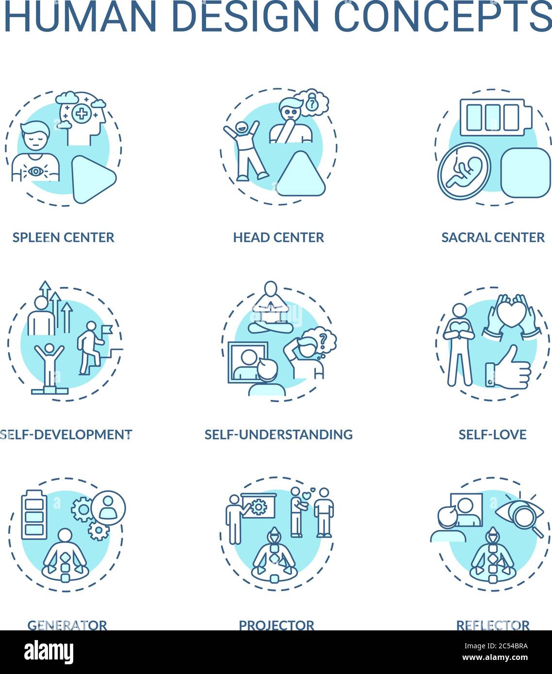 Human design turquoise concept icons set Stock Vector Image & Art - Alamy