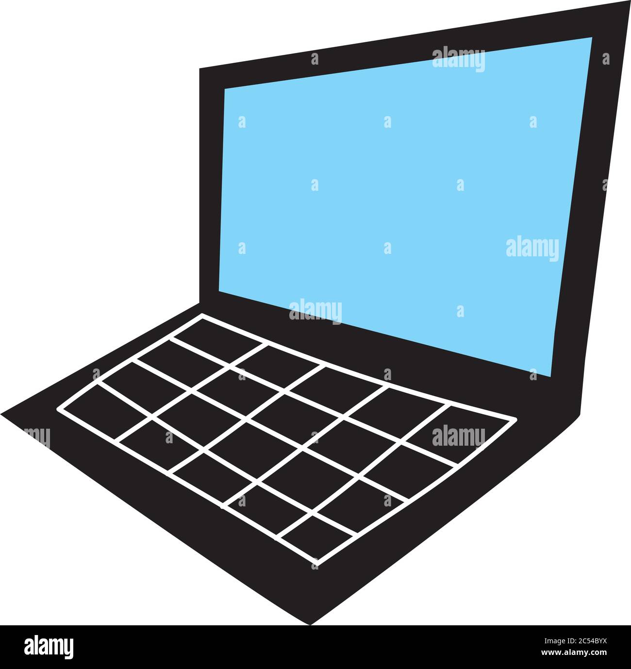 Laptop design, Digital technology and communication theme Vector ...