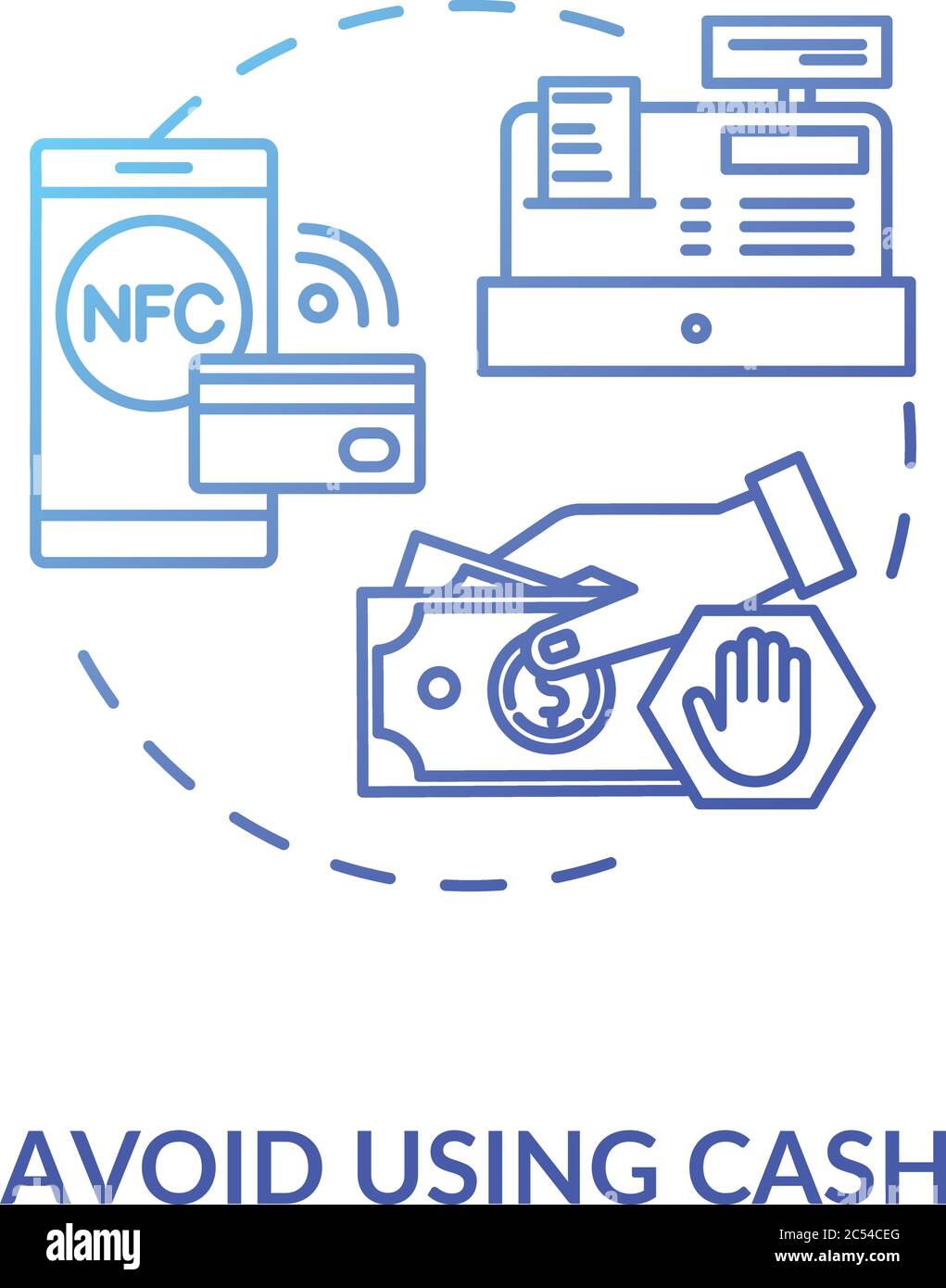 Avoid using cash concept icon Stock Vector Image & Art - Alamy