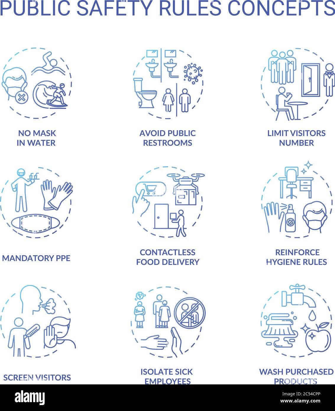 Public safety rules concept icons set Stock Vector Image & Art - Alamy