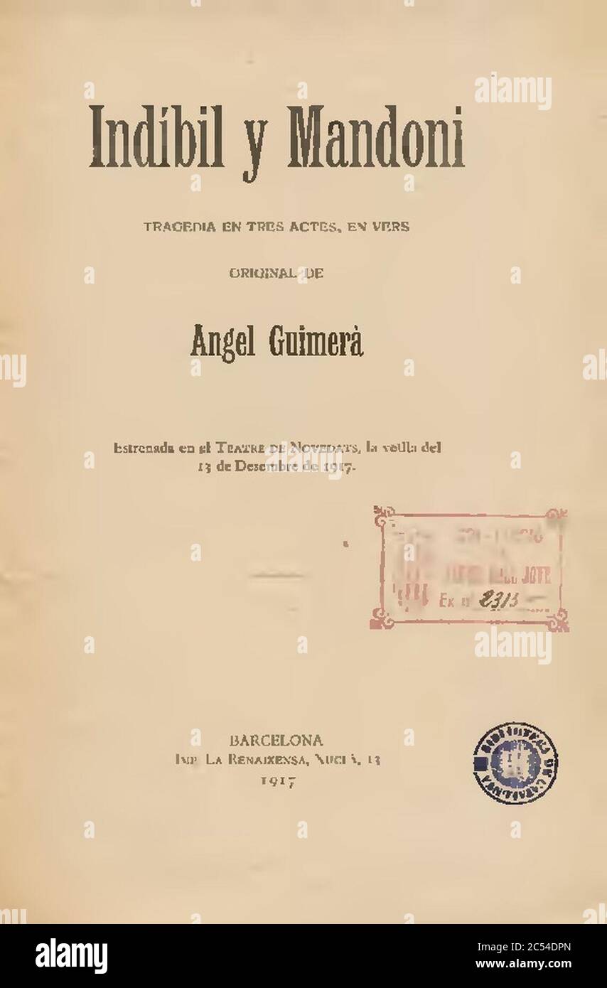 Indíbil y Mandoni (1917) (portada Stock Photo - Alamy