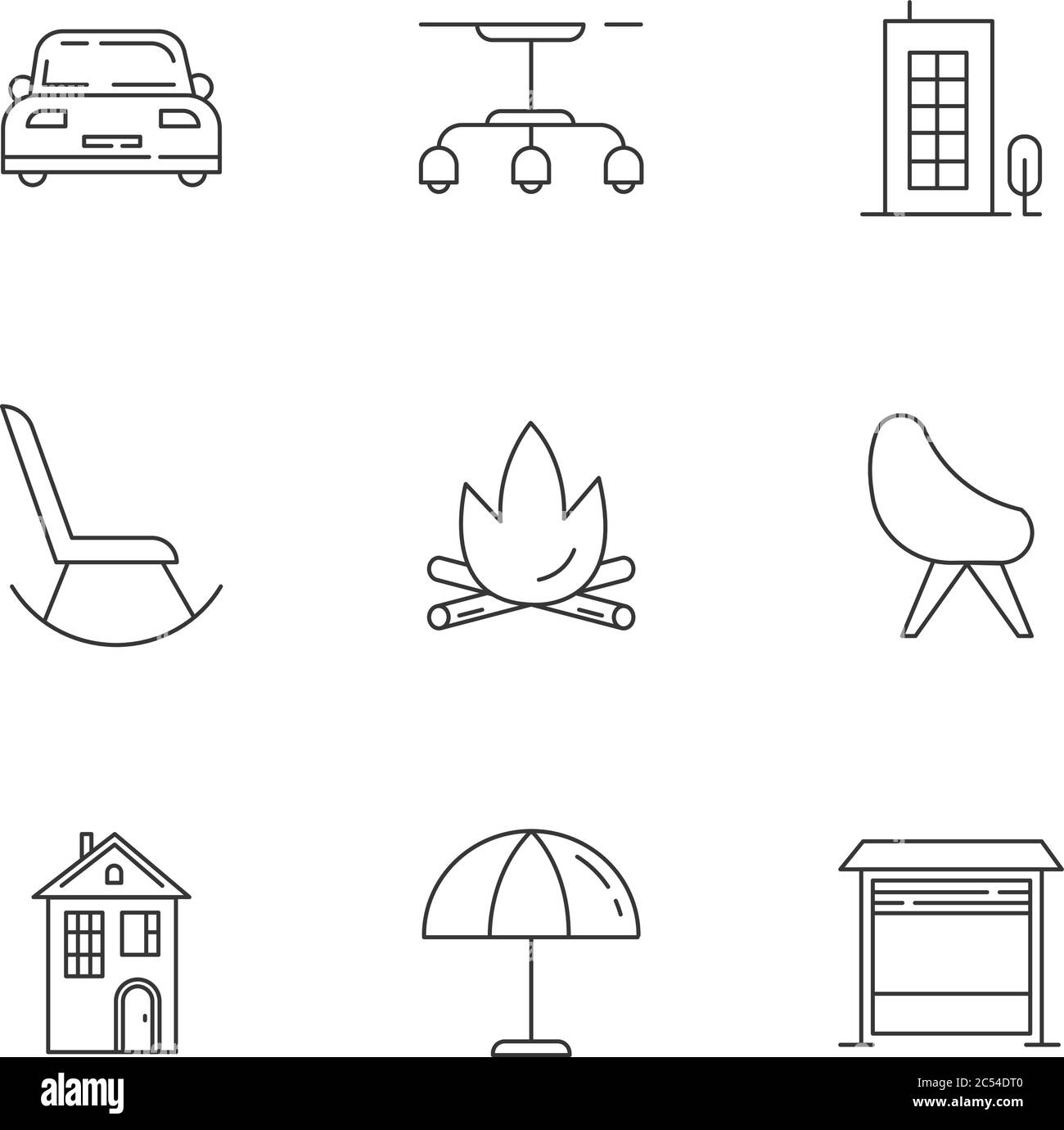 Comfort living linear icons set Stock Vector Image & Art - Alamy