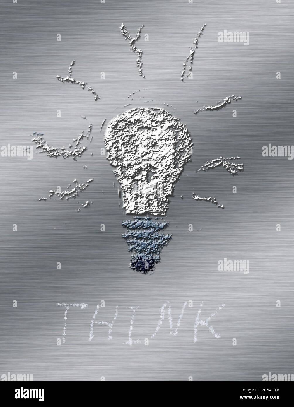 Light bulb and Think word Stock Photo - Alamy