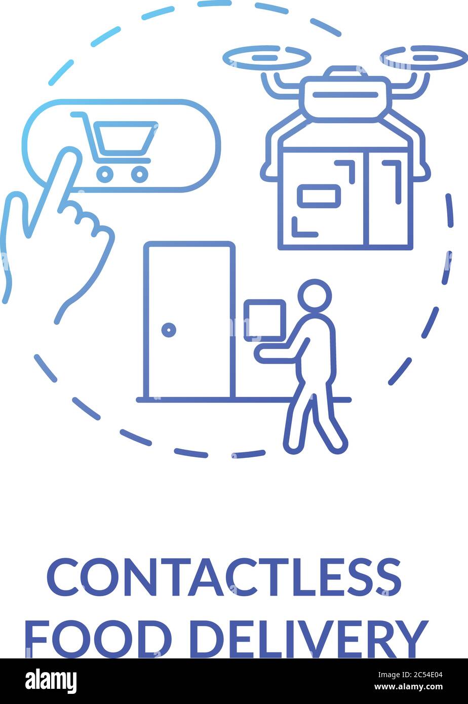 Contactless food delivery concept icon Stock Vector Image & Art - Alamy