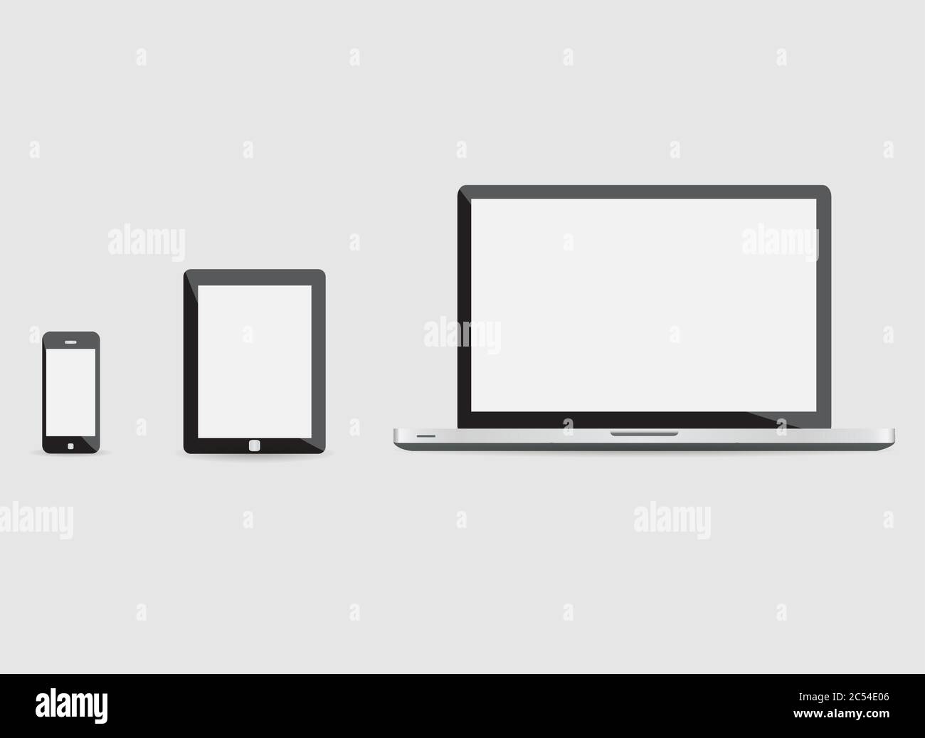 laptop smartphone and tablet mockup white background Stock Vector Image ...