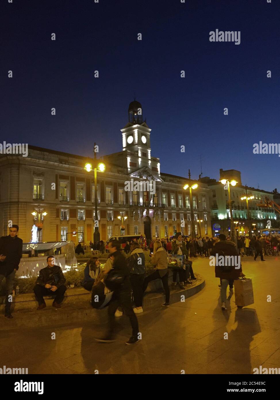 Madrid downtown at night Stock Photo - Alamy