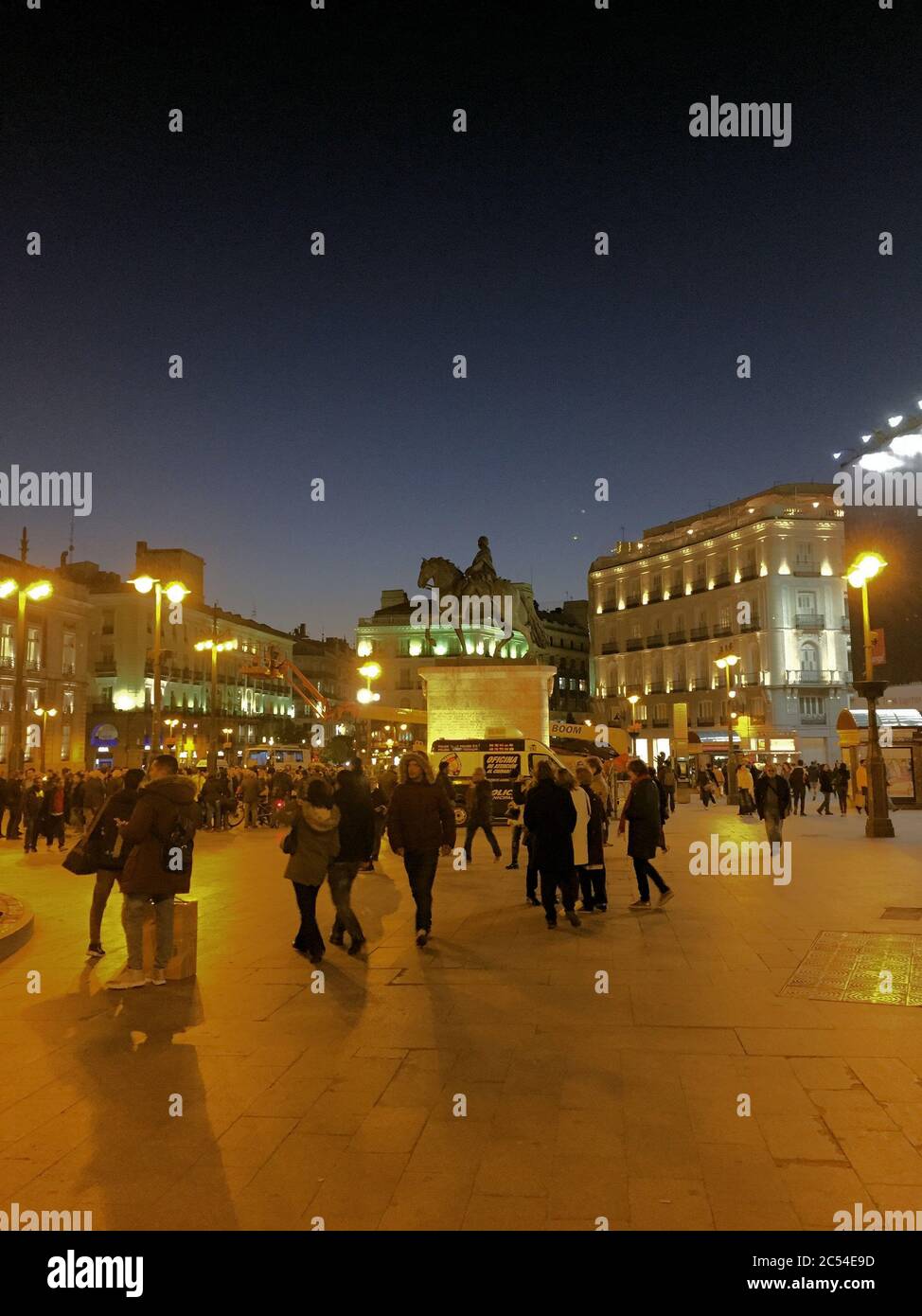 Madrid downtown at night Stock Photo - Alamy