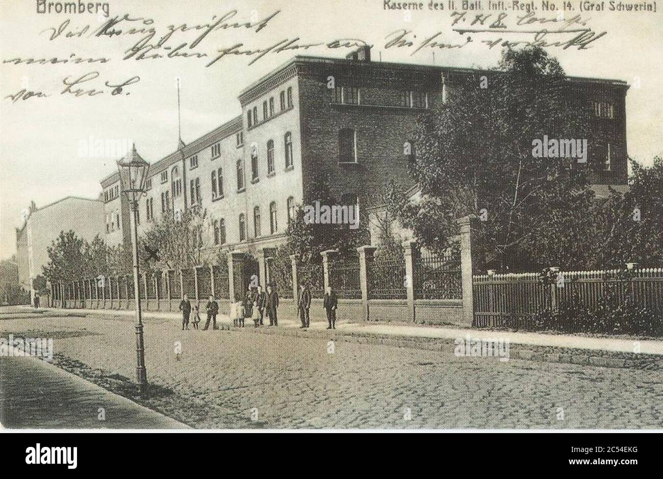 Infanterie-Kaserne des IR-14, II. Bataillon in Bromberg, Postkarte von ...