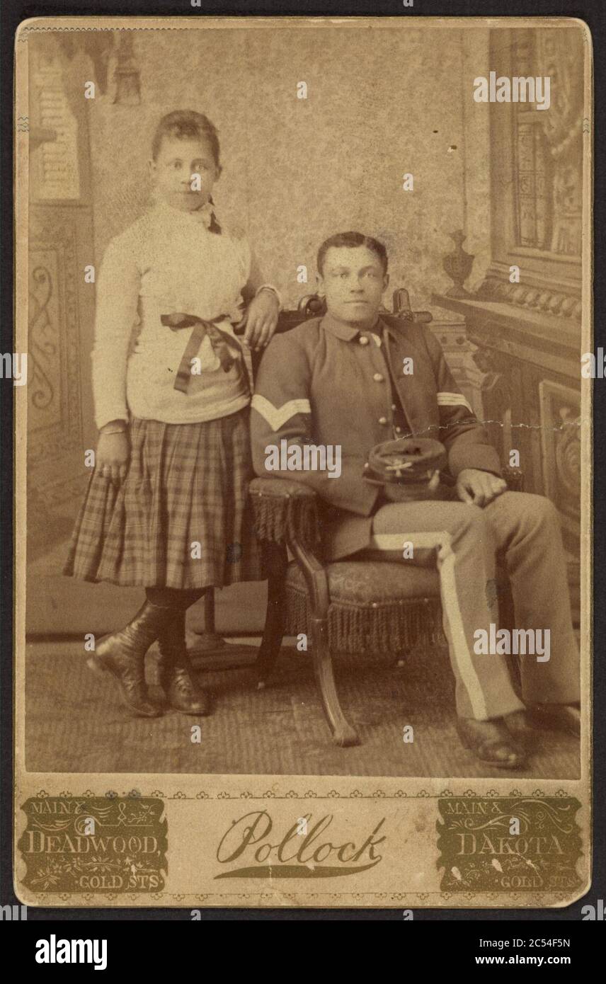 Infantry sergeant, Buffalo soldier, with young girl) - Pollock, Main ...