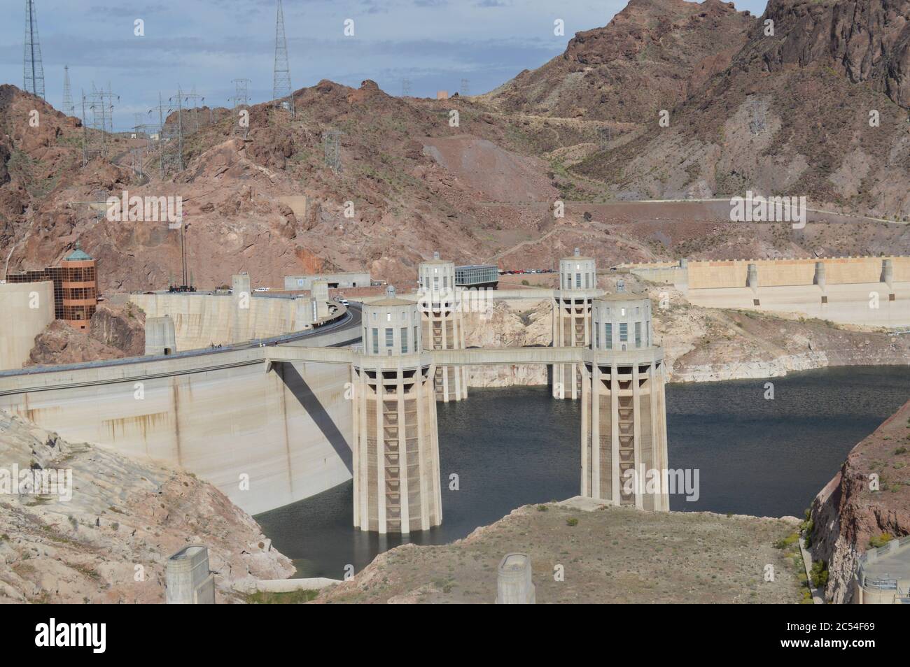 Hoover Dam is a concrete arch-gravity dam in the Black Canyon of the ...
