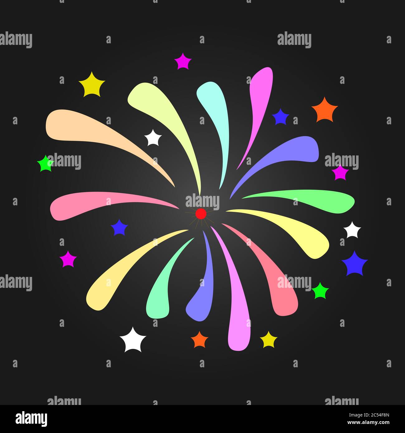 Firework with stars on black background, can be use for celebration ...