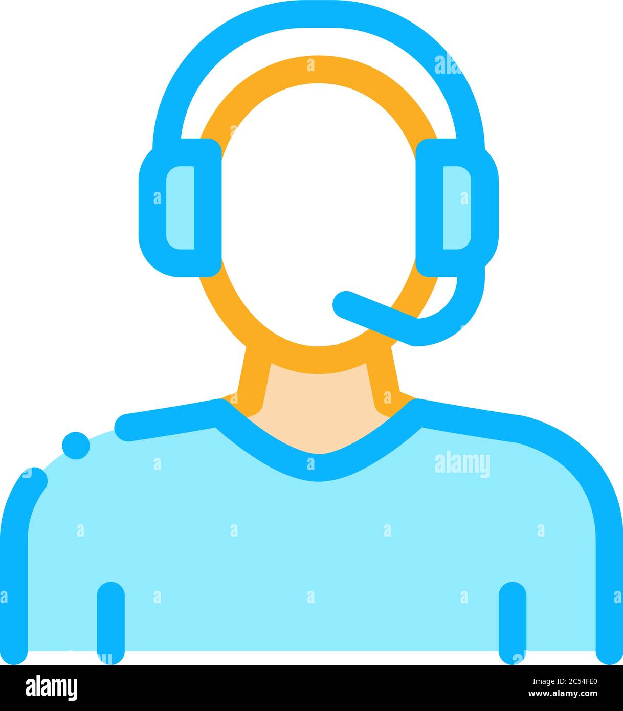 webshop call center operator icon vector outline illustration Stock ...