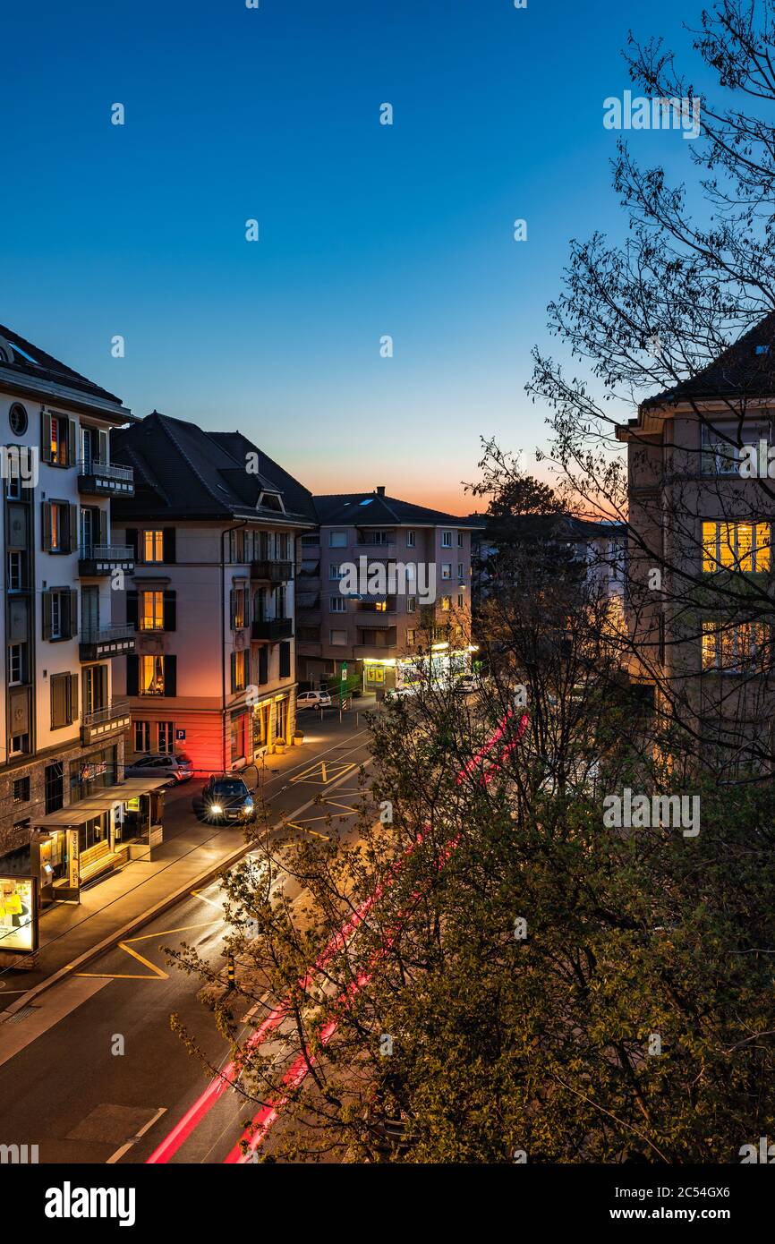 Beautiful sunset in Lausanne, Switzerland Stock Photo - Alamy